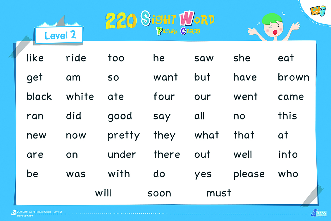 RASS LANGUAGE - Sight Word 64 Picture Cards Level 2 - Official site